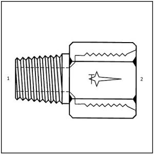 9536 - Male BSPT to Female O'Ring Boss - Telstar Hydraulics Ltd.
